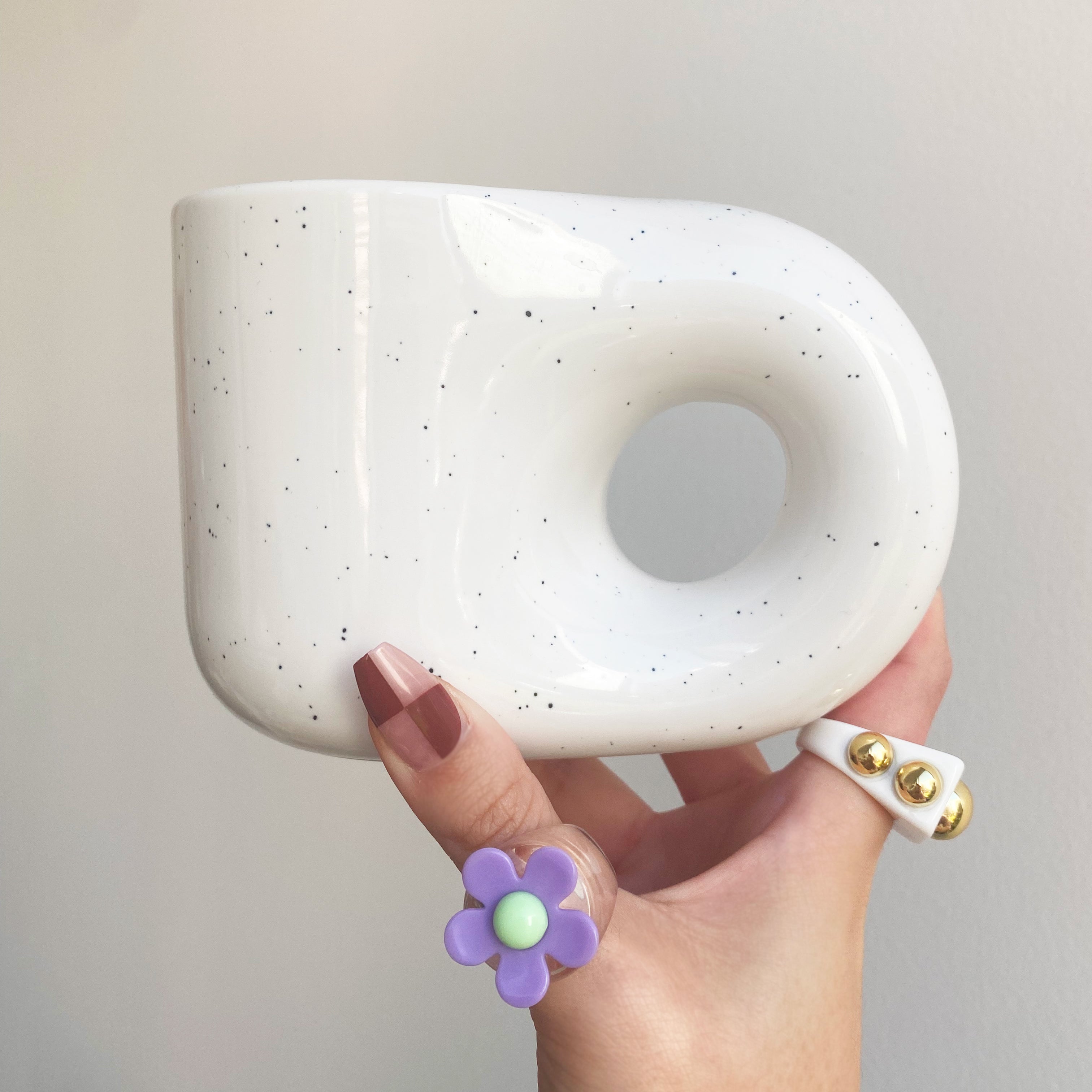 Nordic Style Donut Handle Ceramic Mug - 06 i donut care mug – shopseomthing